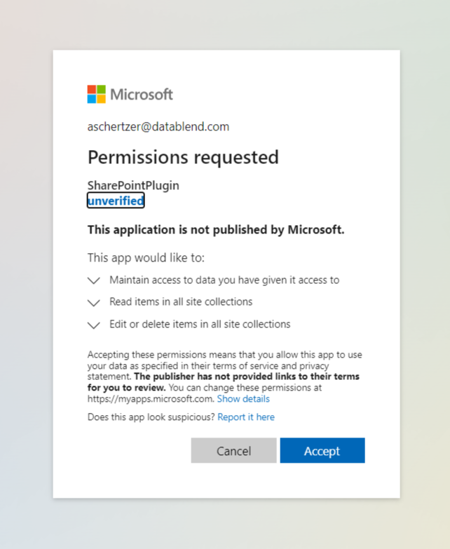SharePoint Credentials
